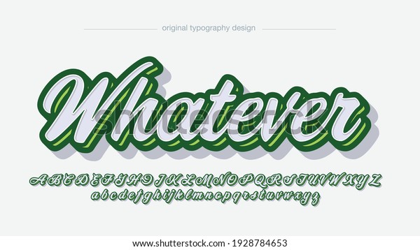 Green Modern Cursive Calligraphy Artistic Font Stock Vector (Royalty ...