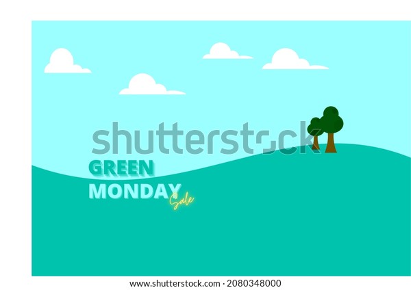 Green Monday Event Label Illustration Stock Vector (Royalty Free ...
