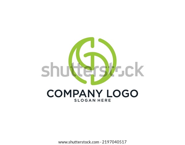 Green Monogram Letter G D Logo Stock Vector (Royalty Free) 2197040517 ...