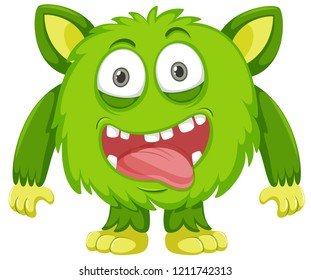Green Monster Character Illustration Stock Vector (Royalty Free ...