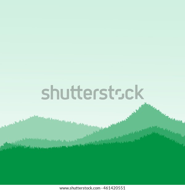 Green Mountain Landscape Vector Illustration Stock Vector (Royalty Free ...