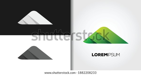 Green Mountain Logo Set Idea Template Stock Vector (Royalty Free ...