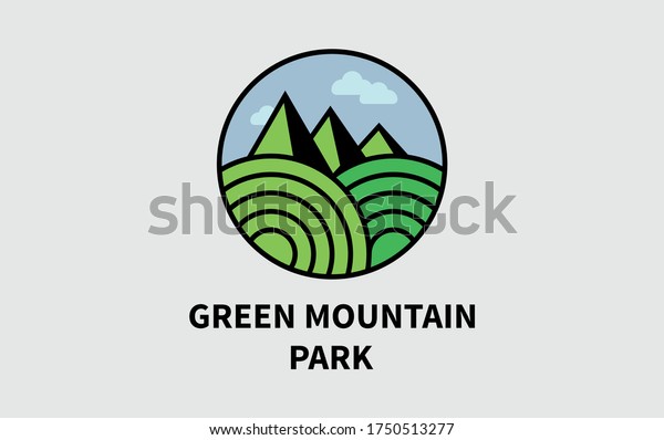 Green Mountain Park Logo Design Concept Stock Vector (Royalty Free ...