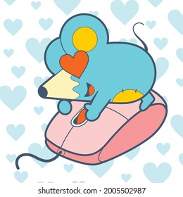 Green Mouse Cartoon Cute Character Stock Vector (Royalty Free ...