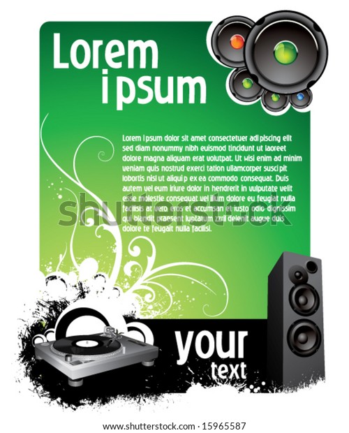 Green Musical Background Text Placing Stock Vector (Royalty Free ...