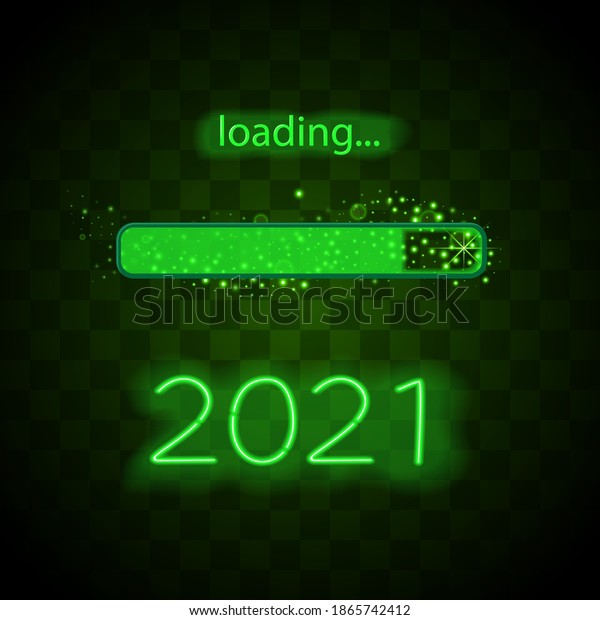 Green Neon Progress Bar Showing Loading Stock Vector (Royalty Free ...