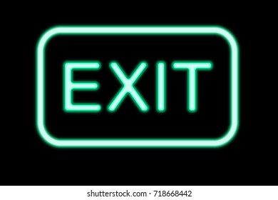 Green Neon Vector Glowing Exit Sign Stock Vector (Royalty Free ...