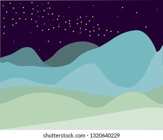 Green Night Sky Background Stock Vector (Royalty Free) 1320640229 ...