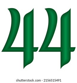 Green Number Forty Four Vector Illustration Stock Vector (Royalty Free ...