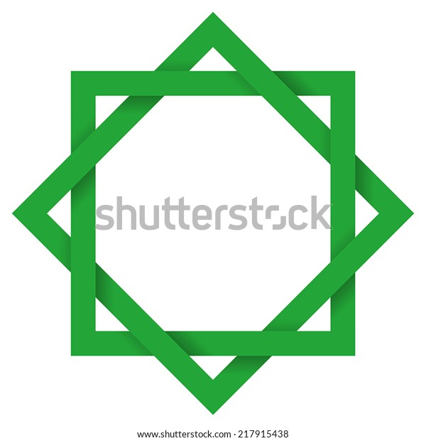 Green Octagram 3d Eightpointed Geometric Star Stock Vector (Royalty ...