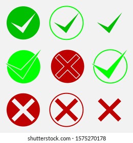 Green Ok Check Mark Red X Stock Vector (Royalty Free) 1575270178 ...