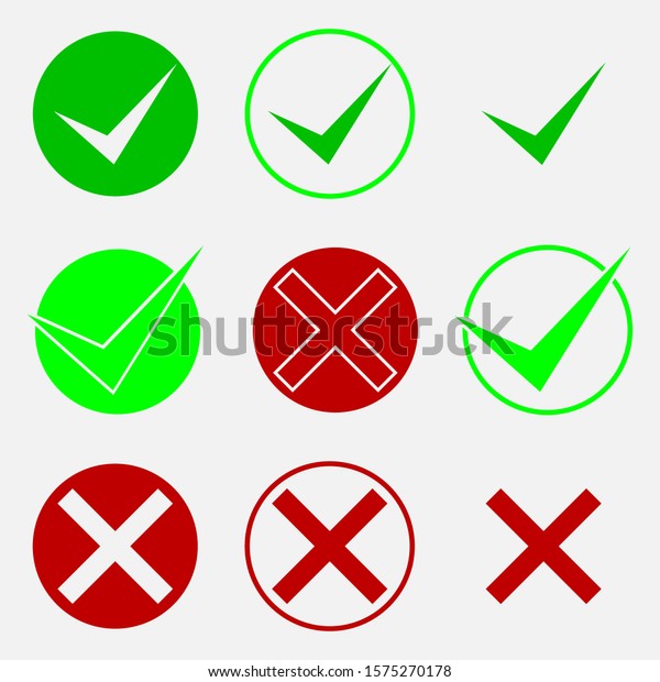 Green Ok Check Mark Red X 库存矢量图（免版税）1575270178 | Shutterstock
