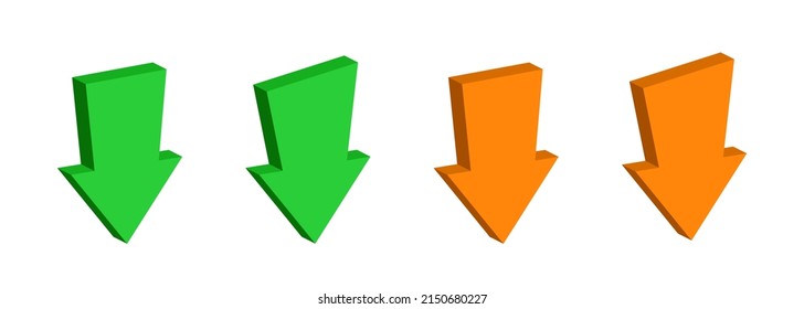 Green Orange 3d Arrow Vector Isometric Stock Vector (Royalty Free ...