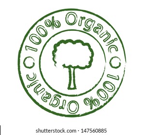 Green Organic Stamp Tree Stock Vector (Royalty Free) 147560885 ...
