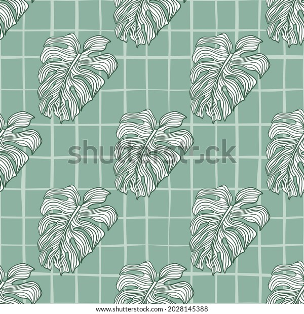 Green Outline Contoured Seamless Pattern Doodle Stock Vector (Royalty ...