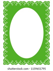 Green Oval Photo Frame Border Passepartout Stock Vector (Royalty Free ...