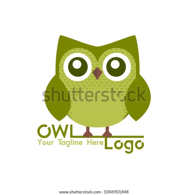 Green Owl Icon Vector Illustration Isolated Stock Vector (Royalty Free ...