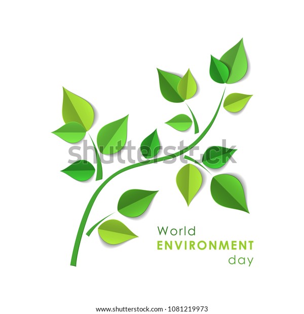 Green Paper Tree Branch Paper Cutout Stock Vector (Royalty Free ...