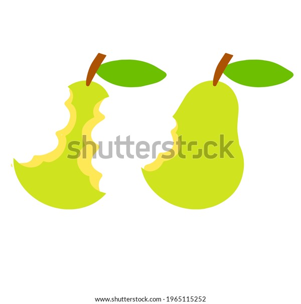 Green Pear Core Flat Cartoon Illustration Stock Vector (Royalty Free ...