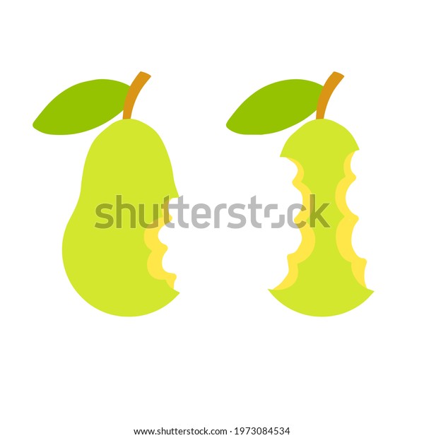 Green Pear Core Flat Cartoon Illustration Stock Vector (Royalty Free ...