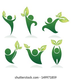 Green People Vector Ecological Collection Stock Vector (Royalty Free ...