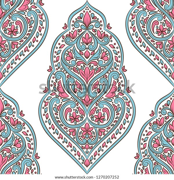 Green Pink Floral Seamless Pattern Vintage Stock Vector (Royalty Free ...