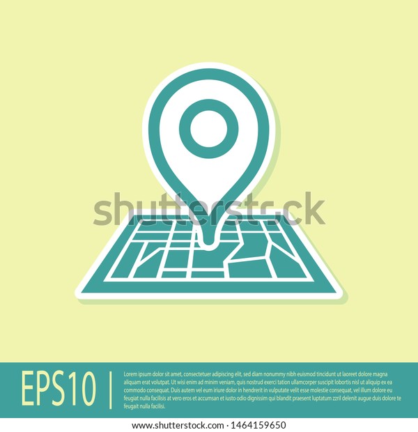 Green Placeholder On Map Paper Perspective Stock Vector (Royalty Free ...