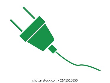 Green Plug Green Icon On White Stock Vector (Royalty Free) 2141513855 ...