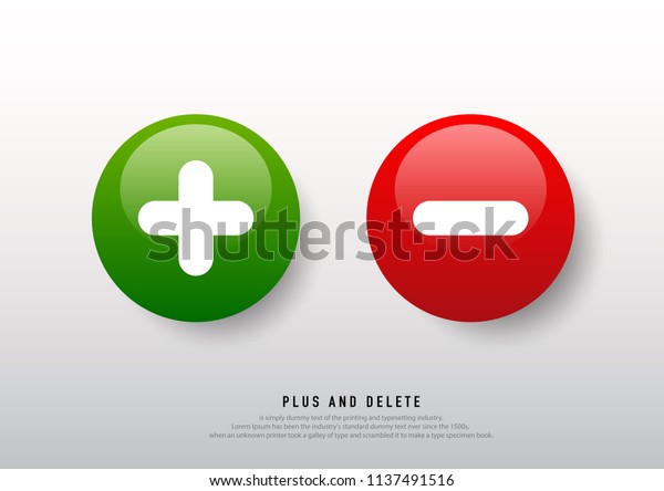 Green Plus Red Minus Round Icons Stock Vector (Royalty Free) 1137491516 ...