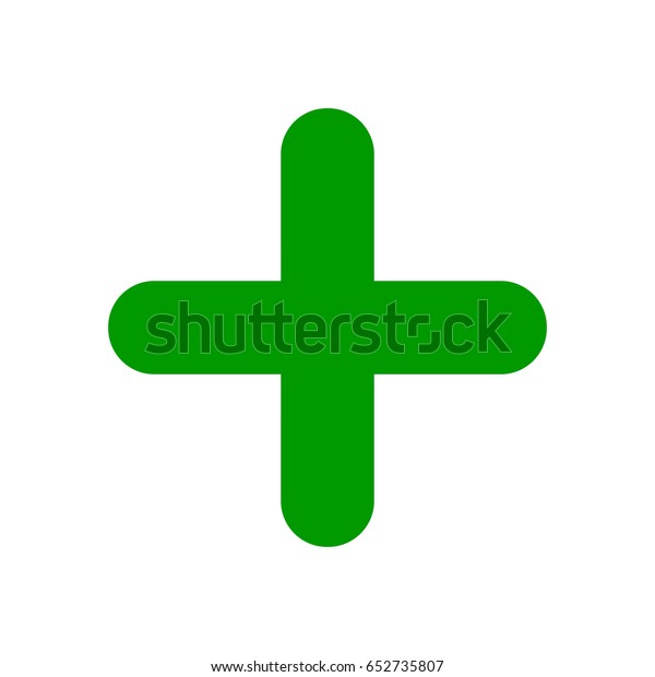 Green Plus Sign Positive Symbol Isolated Stock Vector (Royalty Free ...