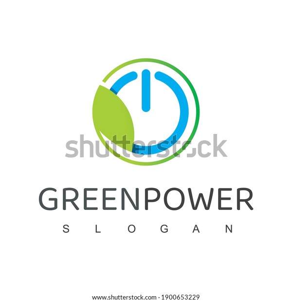 Green Power Logo Design Template: เวกเตอร์สต็อก (ปลอดค่าลิขสิทธิ์ ...