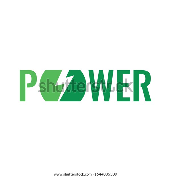 Green Power Word Lightning Symbol Power Stock Vector (Royalty Free ...