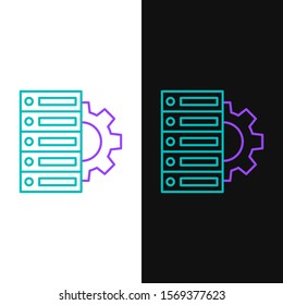 Green Purple Line Server Gear Icon Stock Vector (Royalty Free ...