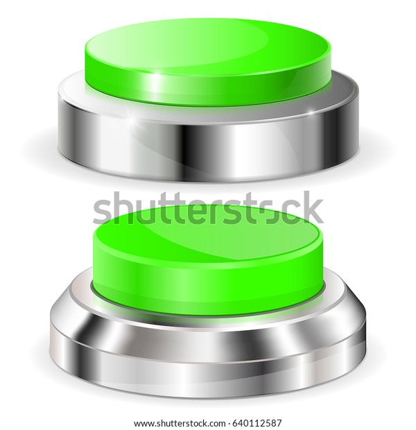 Green Push Buttons Metal Base Vector Stock Vector (Royalty Free ...