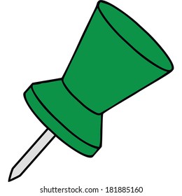 Green Pushpin Isolated Vector Illustration Stock Vector (Royalty Free ...