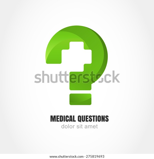 Green Question Mark Medic Cross Symbol Stock Vector (Royalty Free ...