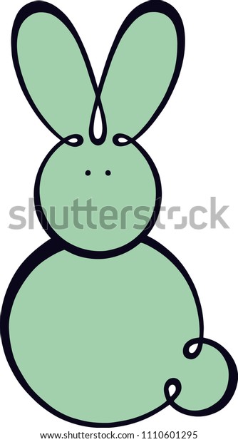 Green Rabbit Bunny Vector Illustration Stock Vector (Royalty Free ...