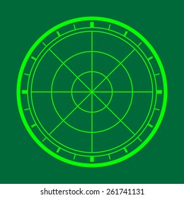 Green Radar Screen Vector Illustration Stock Vector (Royalty Free ...