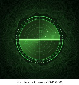 Green Radar Screenscreen Target Hud Interface Stock Vector (Royalty ...