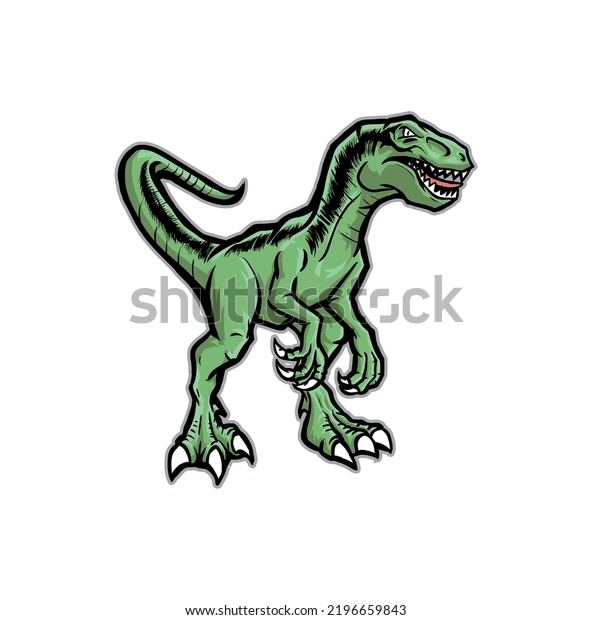 Green Raptor Mascot Vector Illustration Stock Vector (Royalty Free ...