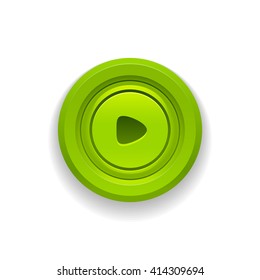 Green Realistic Detailed Play Button Isolated Stock Vector (Royalty ...