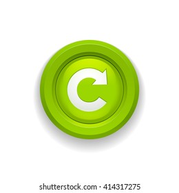 Green Realistic Detailed Refresh Button Isolated Stock Vector (Royalty ...