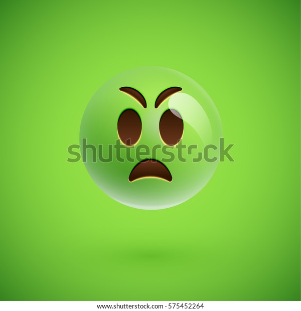 Green Realistic Emoticon Smiley Face Vector Stock Vector (Royalty Free ...