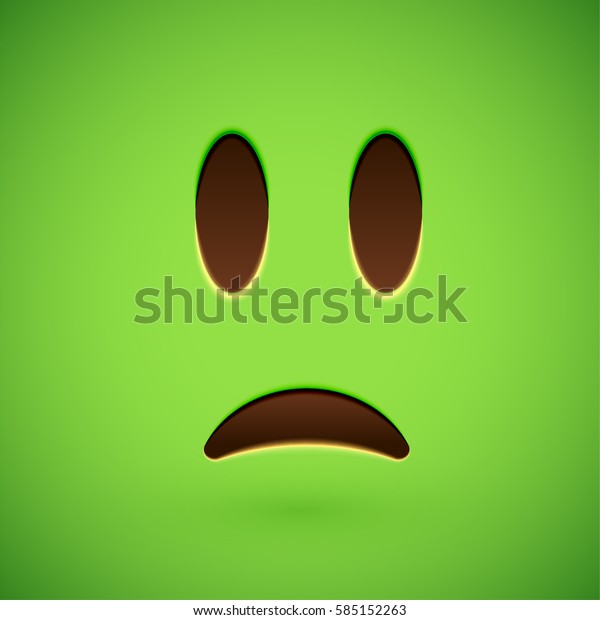 Green Realistic Emoticon Smiley Face Vector Stok Vektör (Telifsiz ...