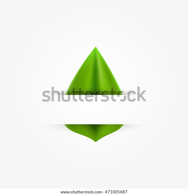 Green Realistic Leaf Paper Banner Abstract Stock Vector (Royalty Free ...