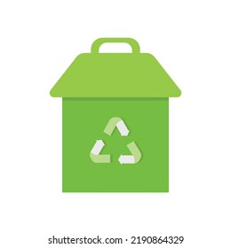Green Recycle Bin Isolated On White Stock Vector (Royalty Free ...