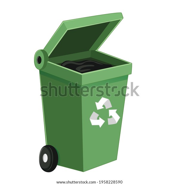 Green Recycle Bin Vector Art Stock Vector (Royalty Free) 1958228590 ...