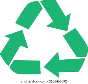 Green Recycle Icon White Background Stock Vector (Royalty Free ...