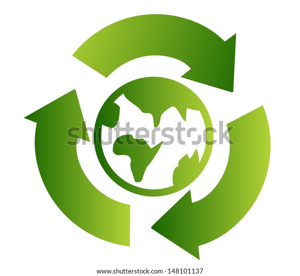 Green Recycle Symbol Earth Stock Vector (Royalty Free) 148101137