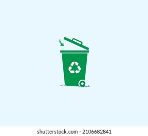 Green Recycling Bin Recycle Logo Isolated Stock Vector (Royalty Free ...